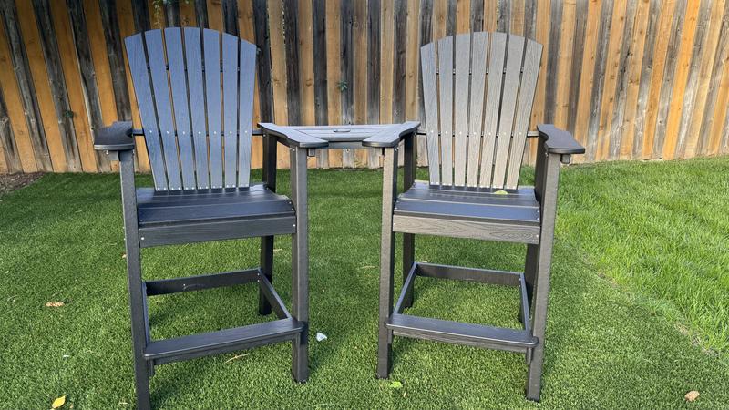 Safstar Patio HDPE Tall Bar Set with Umbrella Hole Set of 2 Tiffany ...