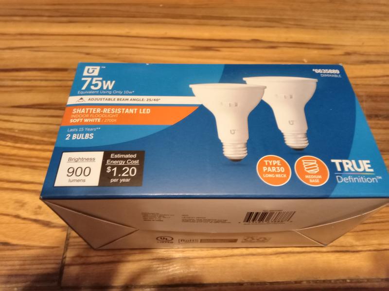 Utilitech Led light bulb 75 -Watt EQ PAR30 Long Neck Daylight E26 ...