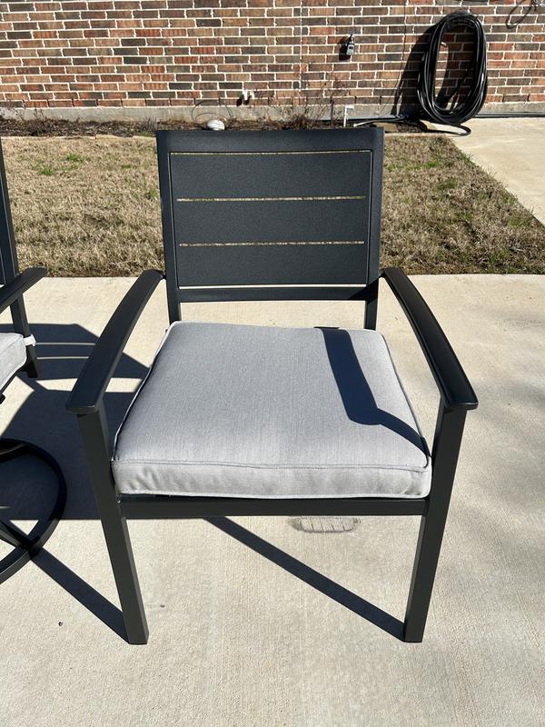 Style Selections Skybrook Set of 4 Stackable Black Steel Frame ...