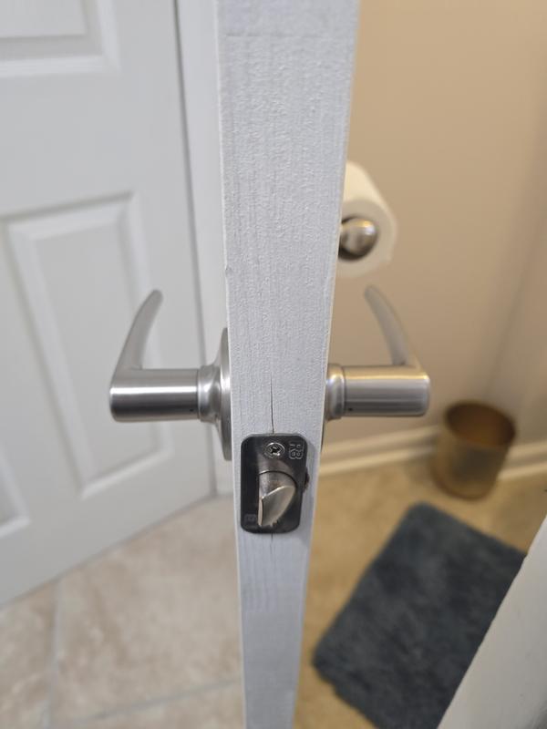 RELIABILT Ward Satin Nickel Interior or Bed/Bath Privacy Door Handle in ...