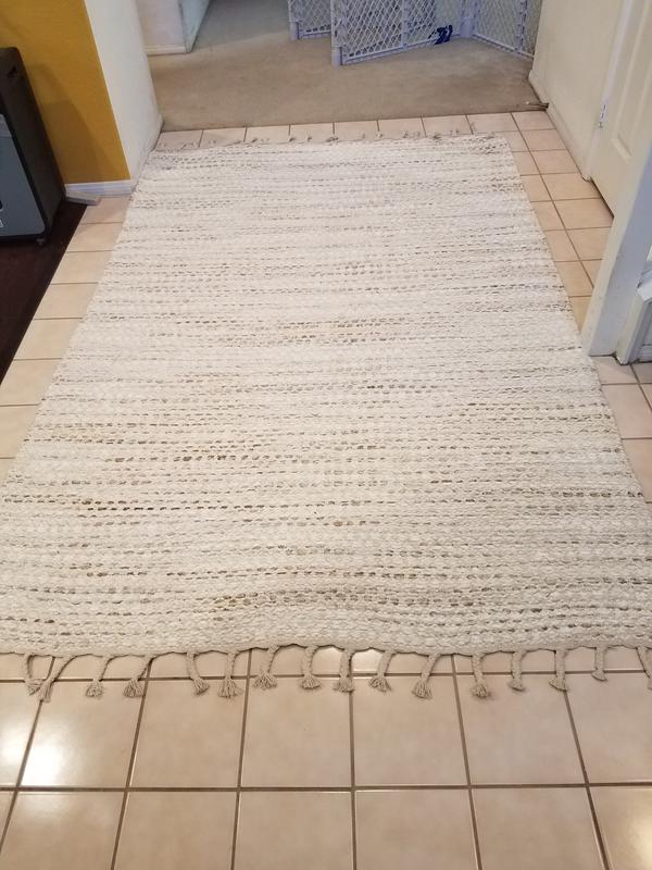 allen + roth Selena 5 x 8 (ft) Loomed Natural Linen Rectangular Indoor ...