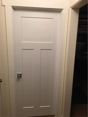 RELIABILT 28-in x 80-in White 3-panel Smooth Hollow core Prefinished ...