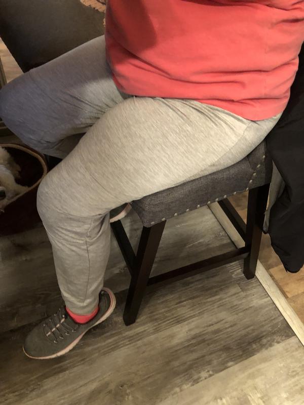 LUE BONA Light Gray 26-in H Counter height Upholstered Swivel Wood Bar Stool 2 -Pack in the Bar ...