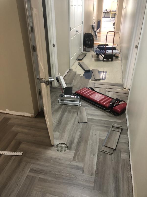 ProCore Plus Herringbone Ashewood Brown 20-mil x 6-in W x 30-in L Waterproof Interlocking Luxury ...