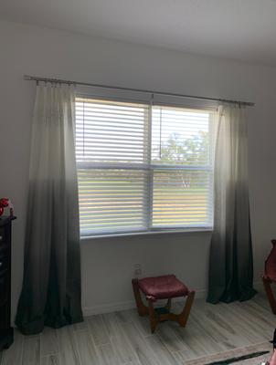 Vue 63-in Grey Ombre Light filtering Rod pocket Single curtain panel in ...