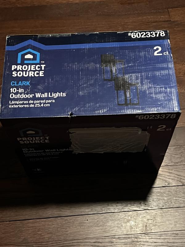 Project Source Clark 2 -Pack 1 -Light 10.375-in H Matte Black Hardwired ...