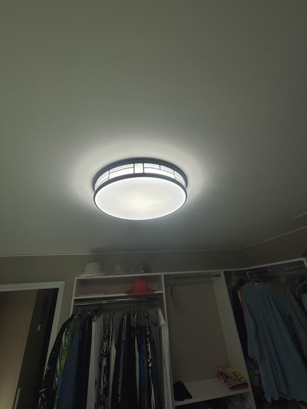 allen + roth Daphne 1-Light 5.45-in Matte Black LED Flush Mount Light ...