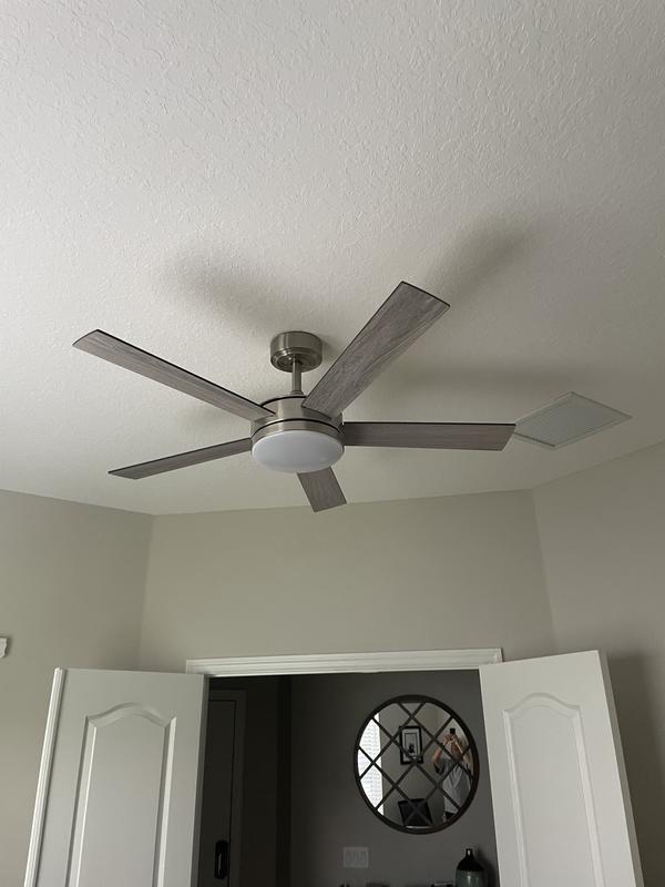 VACZON 48-in Brushed Nickel with Gray Blades Integrated LED Indoor ...