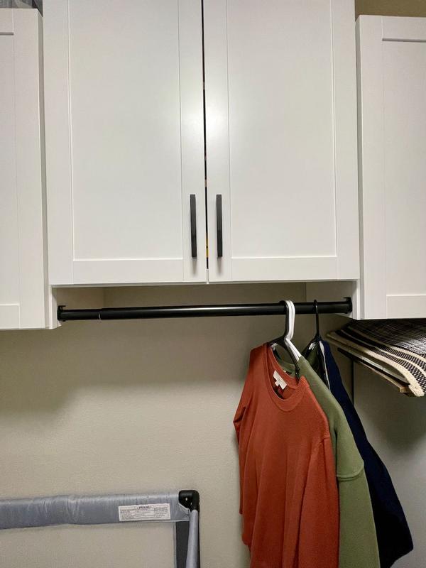 Project Source Closet Rod 48-in L x 1.25-in H Extendable Black Metal ...