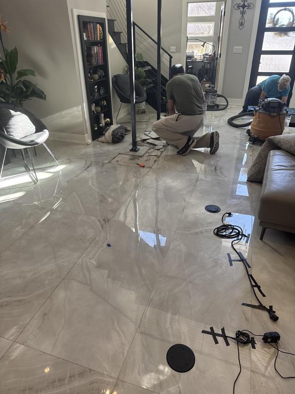 Satori Onyx Luna 12-in x 24-in Polished Porcelain Marble Look Floor and ...