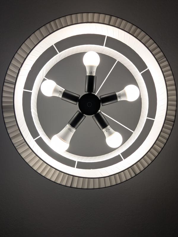 LamQee Fabric Drum Chandelier 5 -Light Matte Black Fabric Metal ...