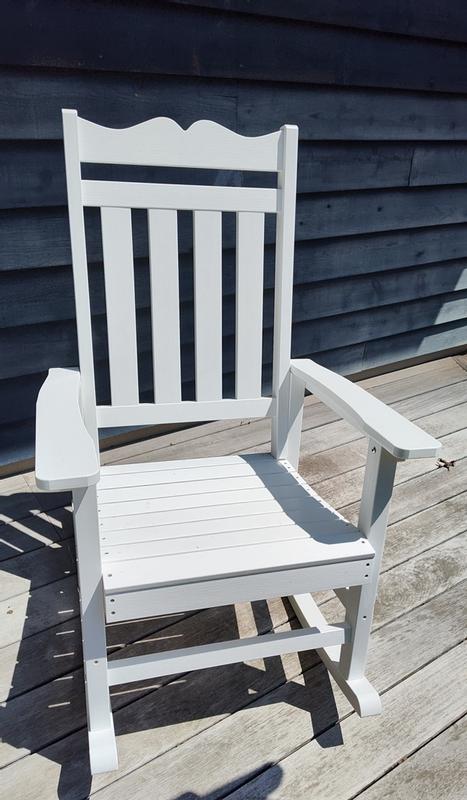 Sonkuki Patio Chair Set of 2 Lake Blue Plastic Frame Rocking Chair with ...