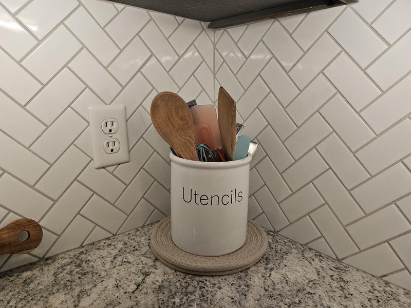 Satori Hudson Mist 11-in x 11-in Glossy Porcelain Herringbone Subway ...