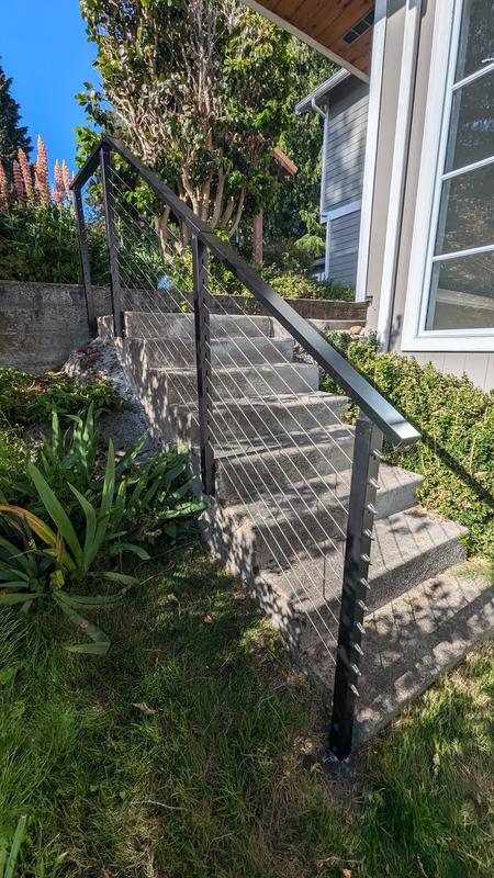 CityPost Stair Face Mount 12-ft x 36-in White Steel Deck Cable Rail Kit ...