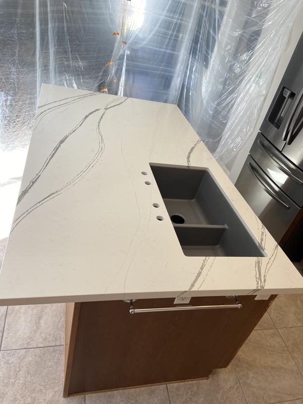 BLANCO Precis Undermount 33-in x 18-in Metallic Gray Granite Double ...