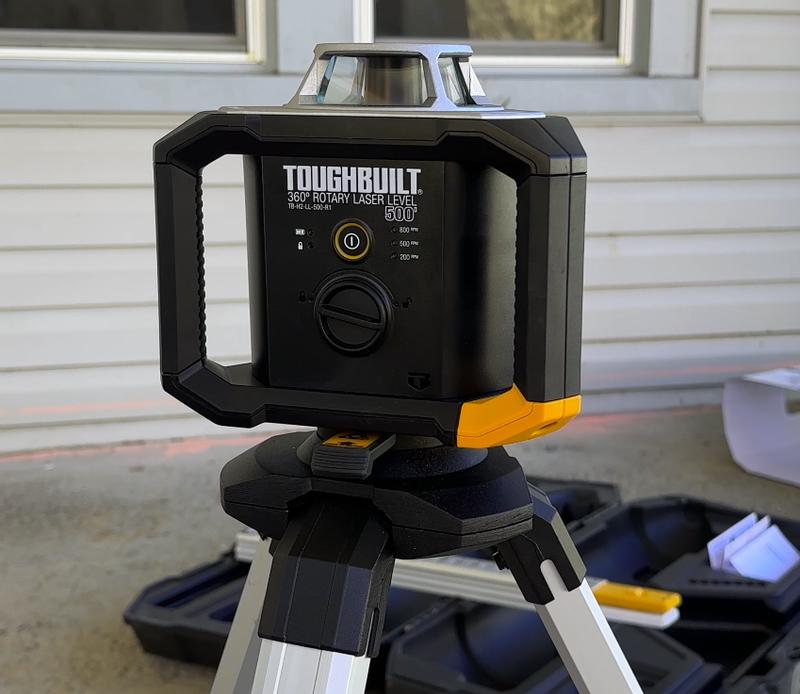 TOUGHBUILT 500-ft Green Self-Leveling Rotary Laser Level Kit TB-H2S4-LL ...