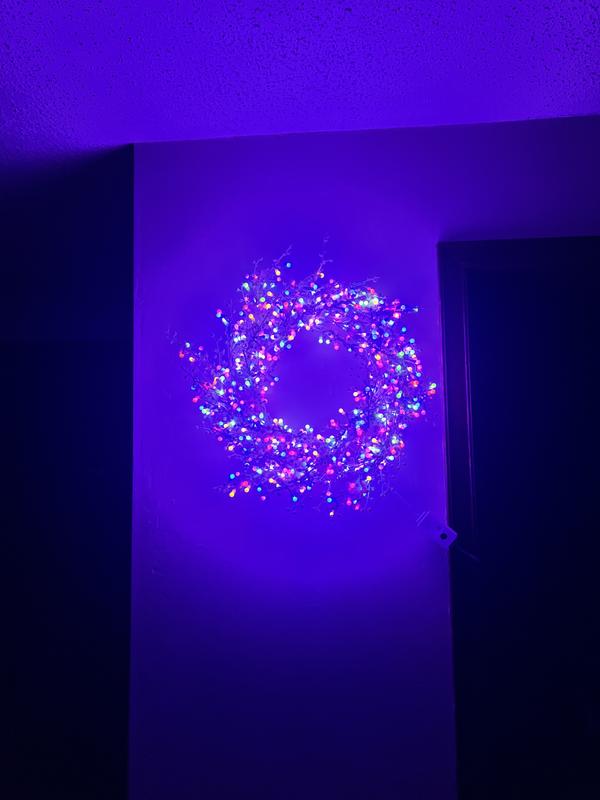 GE 28-in Color Changing LED Lights Winterberry Wreath Decoration ...