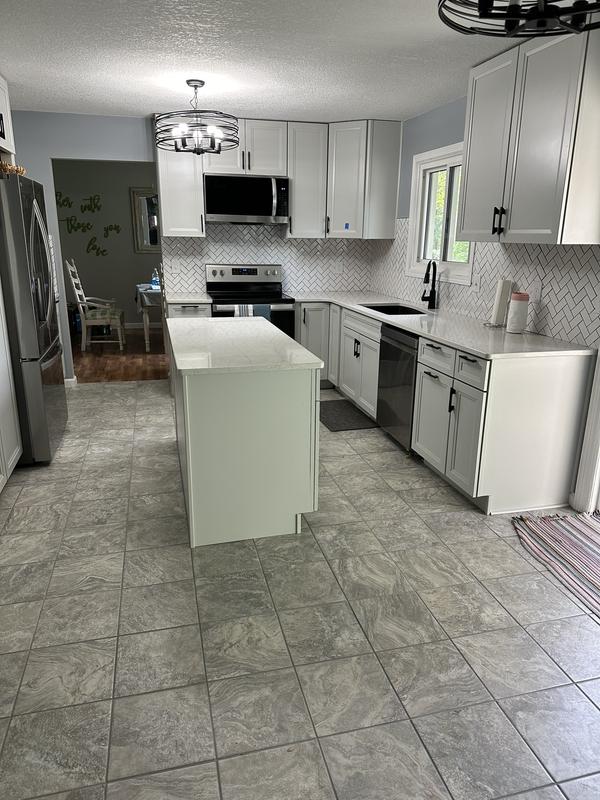 Satori Hudson Mist 11-in x 11-in Glossy Porcelain Herringbone Subway ...