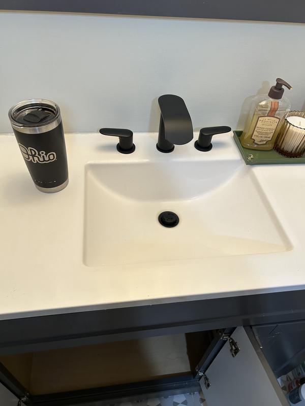 WOWOW Gold Widespread 2-Handle Waterfall Bathroom Sink Faucet with ...