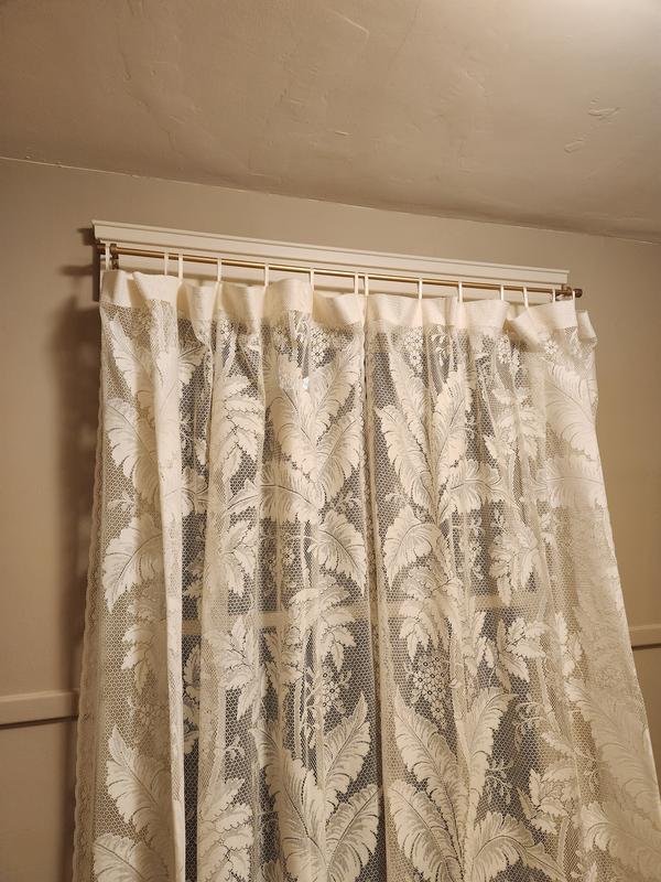 Style Selections Lola 28-in to 48-in Brushed Gold Steel Single Curtain ...