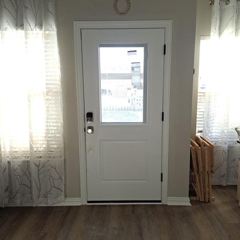 JELD-WEN 36-in x 80-in x 4-9/16-in Steel Left-hand inswing Primed Prehung Residential Insulating ...