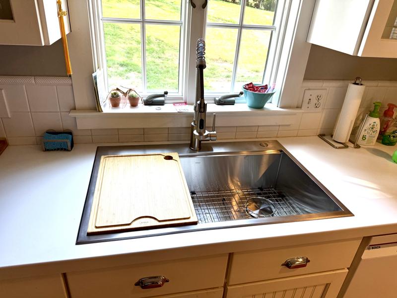 Kraus Kore Drop-in 28-in x 22-in Stainless steel Single bowl 16 -Gauge ...