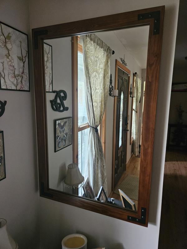 Keonjinn 24.4-in W x 36.4-in H Rectangle Black Framed Wall Mirror in ...