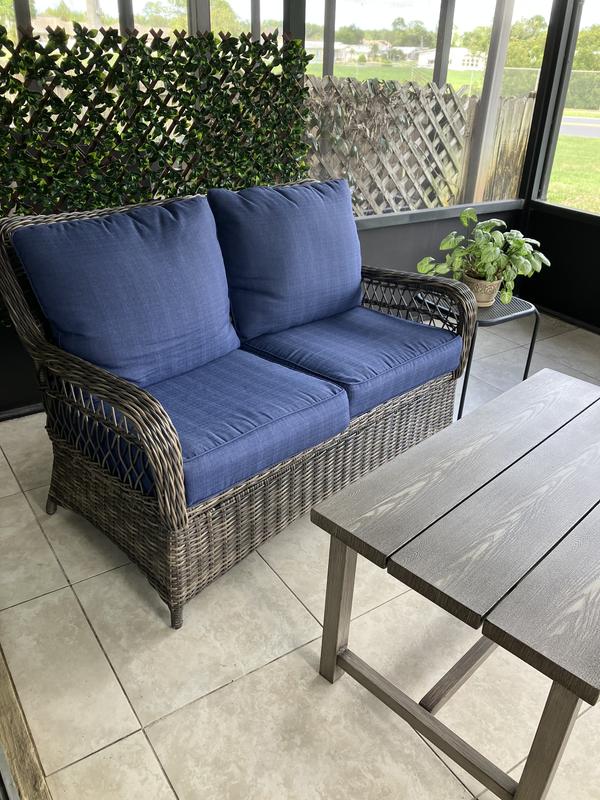 allen + roth Pointer Ridge 2-Piece Wicker Patio Conversation Set with ...