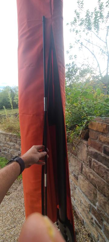 VOUA 11-ft Aluminum Orange Crank Cantilever Patio Umbrella in the Patio ...