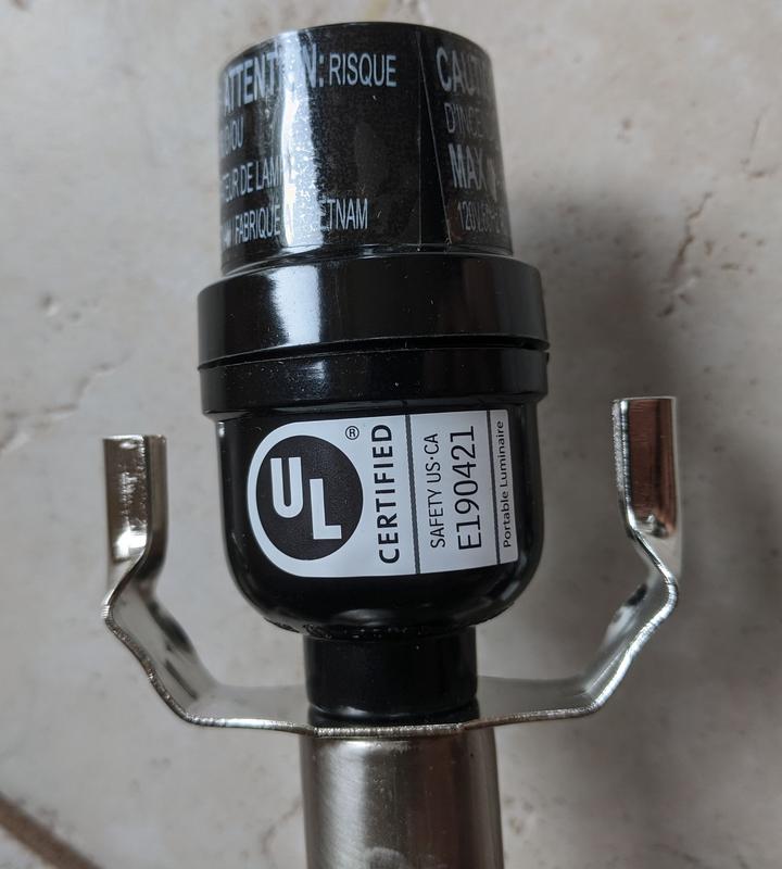 allen + roth 18.5-in Brushed Steel Plug-in Metal Lamp Base MTL-1138 at Lowes.com