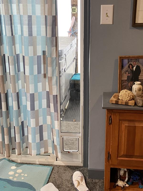 Ideal Pet Products White Aluminum Extra small Cat Door for Sliding door ...