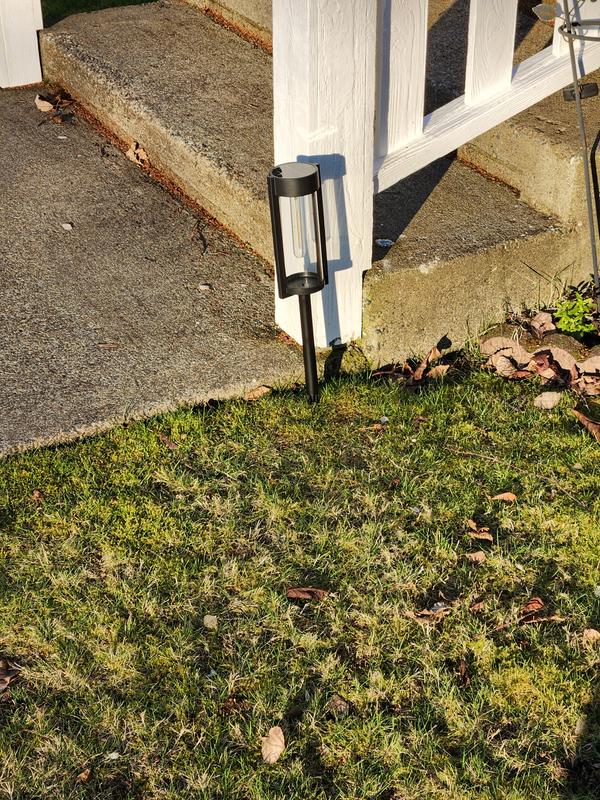 Harbor Breeze 2-Pack Round Bollard 15-Lumen 1.5-Watt Black Solar LED Outdoor Path Light (3500 K ...