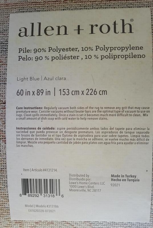 allen + roth Miriam 9 X 12 (ft) Light Blue Indoor Floral/Botanical Area ...
