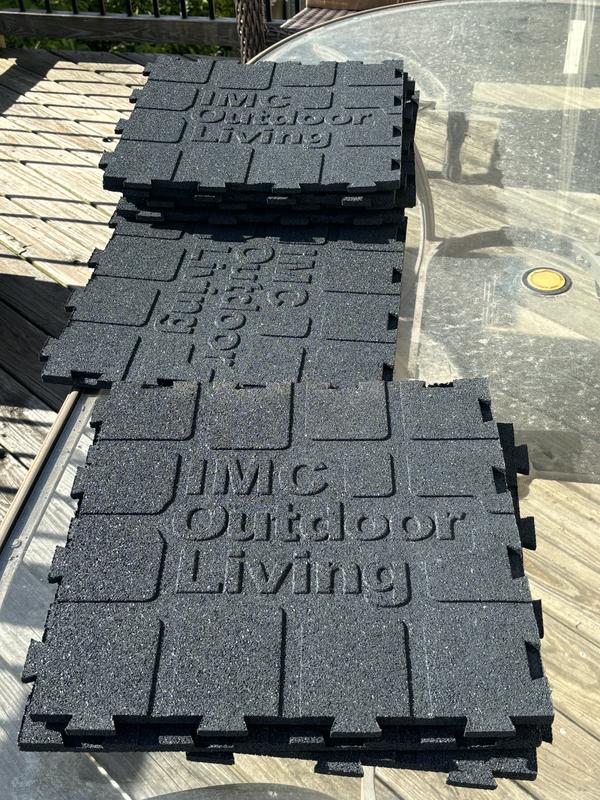 Rubberific 16-in L x 16-in W x 0.625-in H Square Black Smartloc Rubber ...