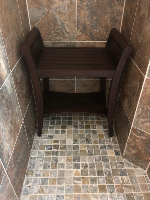DecoTeak Woodland Brown Teak Freestanding Shower Bench DT126 at Lowes.com