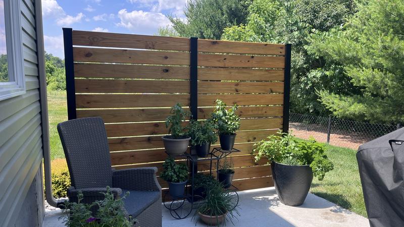 HOFT Line Post Kit C6 and Hardware 72-in W x 73.5-in H Black Aluminum ...