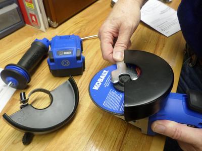 Kobalt 5-in 24-volt Paddle Switch Brushless Cordless Angle grinder in the Angle Grinders ...