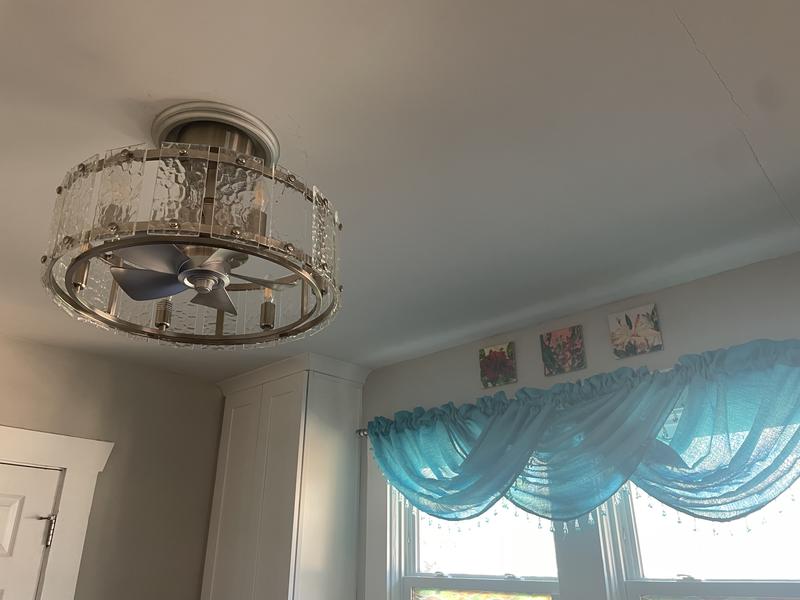 Breezary 17-in Distressed White and Gold with White Blades LED Indoor ...