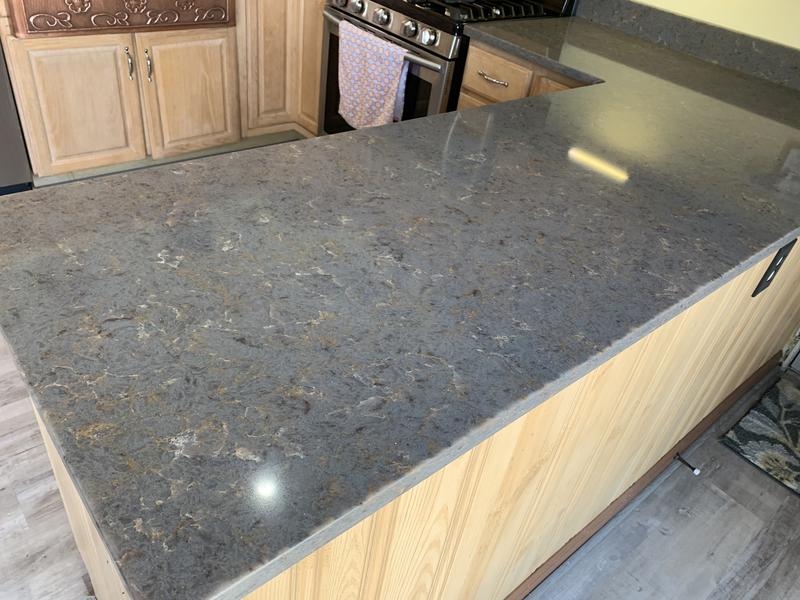 Silestone 4 In. x 6 In. Copper Mist Quartz Brown Kitchen Countertop ...