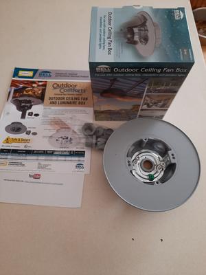Hubbell Bell PVC Weatherproof New Work/Old Work Ceiling Fan Electrical ...