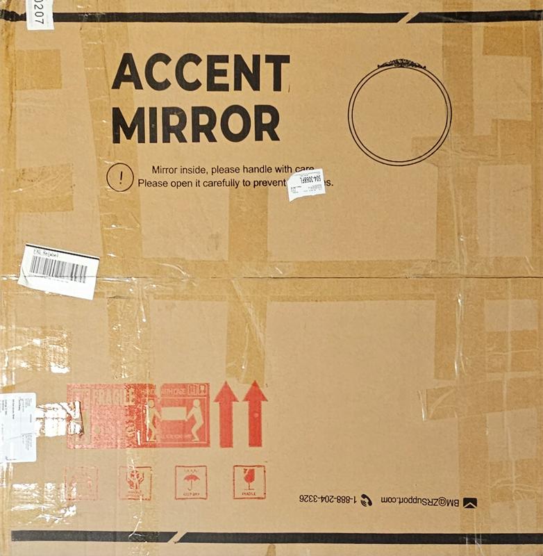Keonjinn 30-in W x 30-in H Round Distressed Gold Framed Wall Mirror in ...