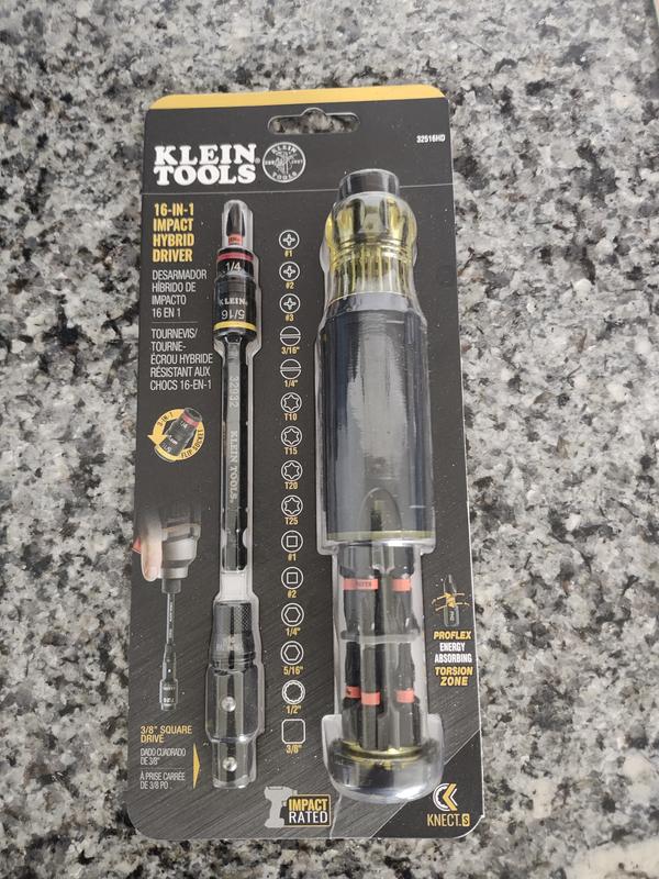 Klein Tools KNECT 16-in-1 Impact Rated Hybrid Screwdriver / Nut Driver ...