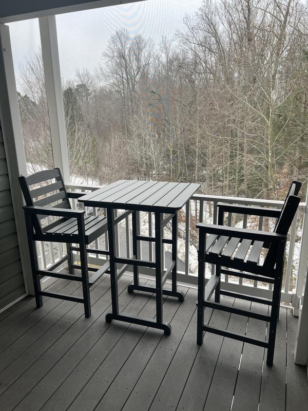 JEAREY 3-Piece Adirondack Minimalist High Bar Stool Set, 3-Piece Patio ...