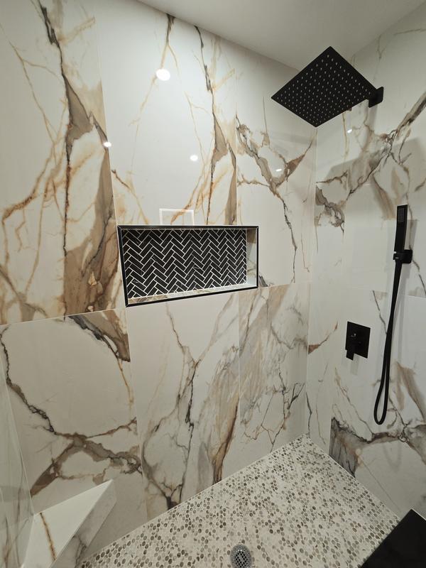 Satori Calacatta Dorado 24-in x 48-in Polished Porcelain Floor and Wall Tile (7.75-sq. ft/ Piece ...