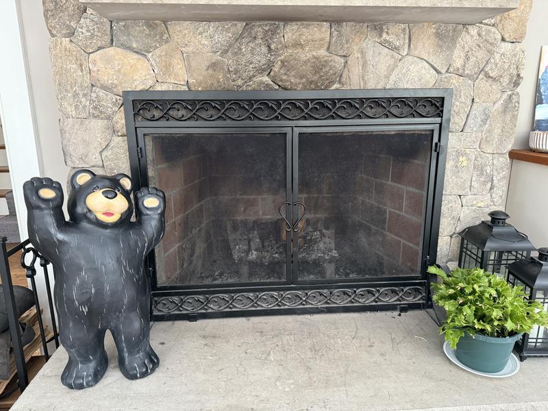 Style Selections 24.5-in H x 14.38-in W Black Bear Garden Statue in the ...