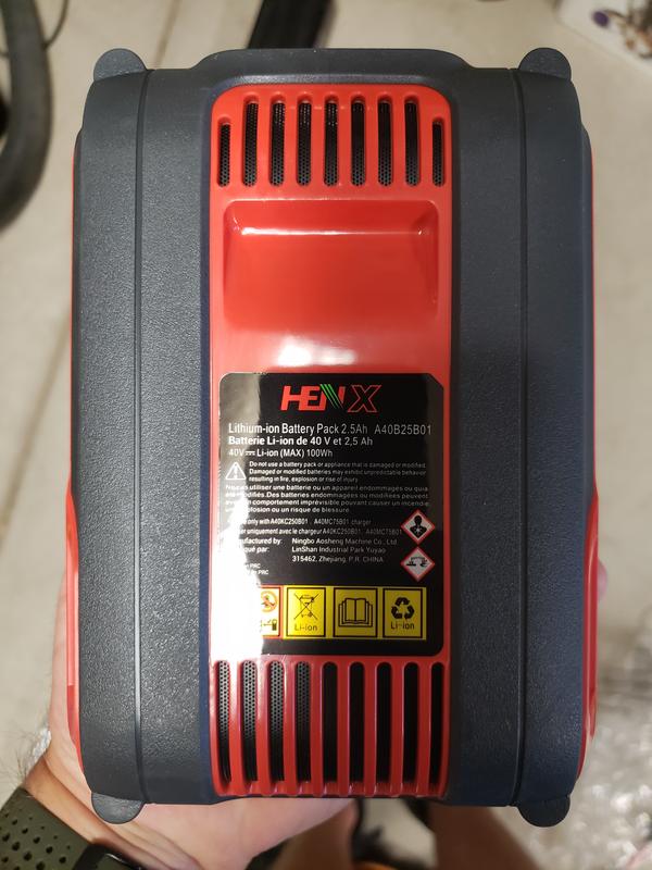 Henx 40-volt 14-in Straight Shaft Battery String Trimmer 2.5 Ah ...