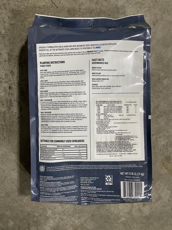 Sta-Green Performance Max 5-lb Mixture/Blend Grass Seed PS-PMSSH5 at ...