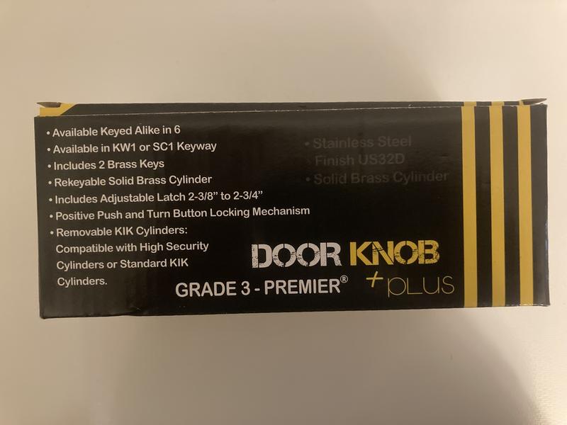 Premier Lock Entry Door Polished Brass Exterior Storeroom Door Knob ...