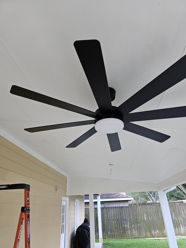 Globe Electric Colossus 60-in Matte Black with Matte Blades LED Covered ...