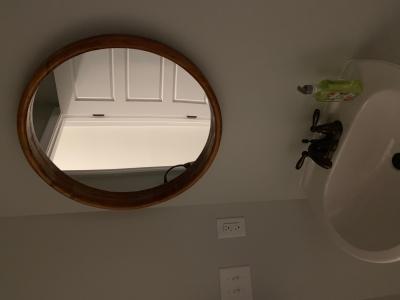 Enchante 24-in W x 24-in H Round Natural Wood Framed Wall Mirror ...